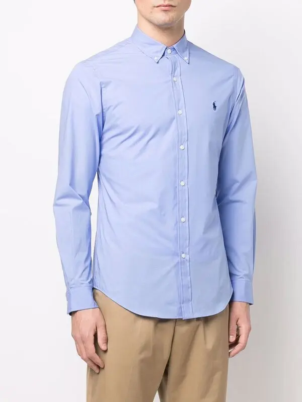 Polo Ralph Lauren Long-sleeve Buttoned Collar Shirt - Blue
