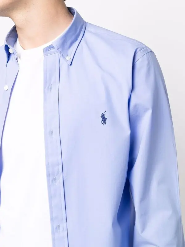 Polo Ralph Lauren Long-sleeve Buttoned Collar Shirt - Blue