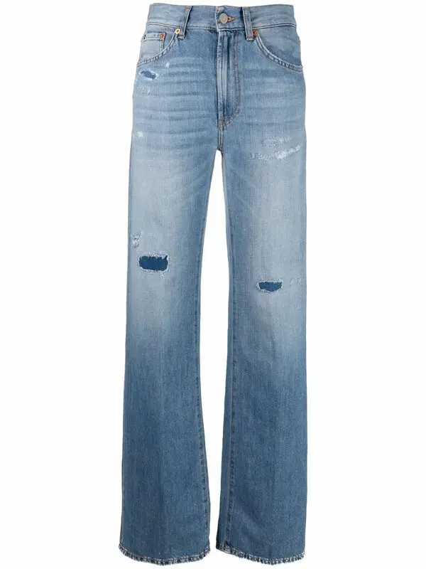 DONDUP Distressed Wide-leg Jeans - Blue