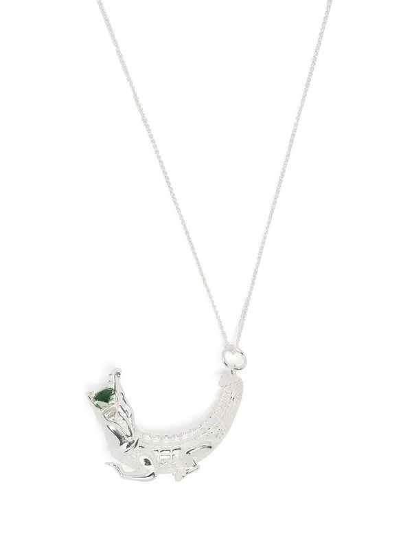 HATTON LABS Gator Pendant Necklace - Silver