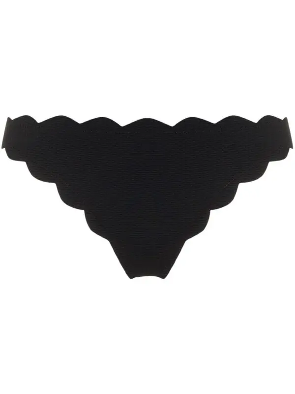Marysia North Scalloped Bikini Bottoms - Black