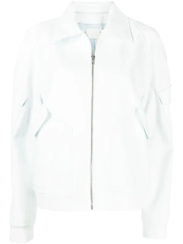 DION LEE Zip-up Fitted Bomber Jacket - Blue