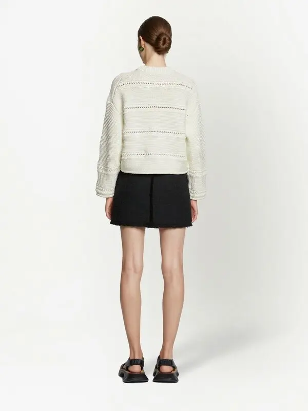 Proenza Schouler White Label Cropped Open-knit Jumper