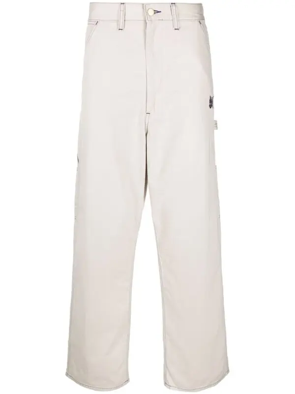 Needles X Smith's Butterfly-embroidered Trousers - Neutrals