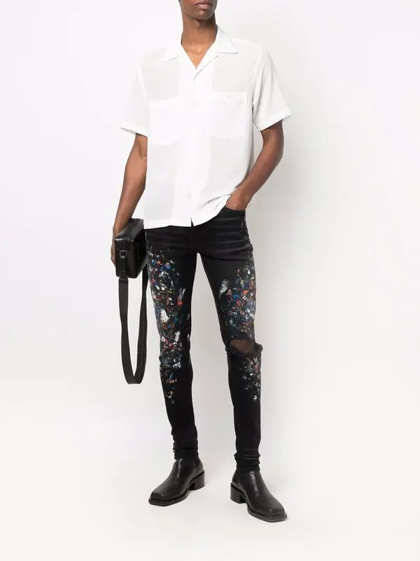 Amiri Paint Print Skinny Jeans