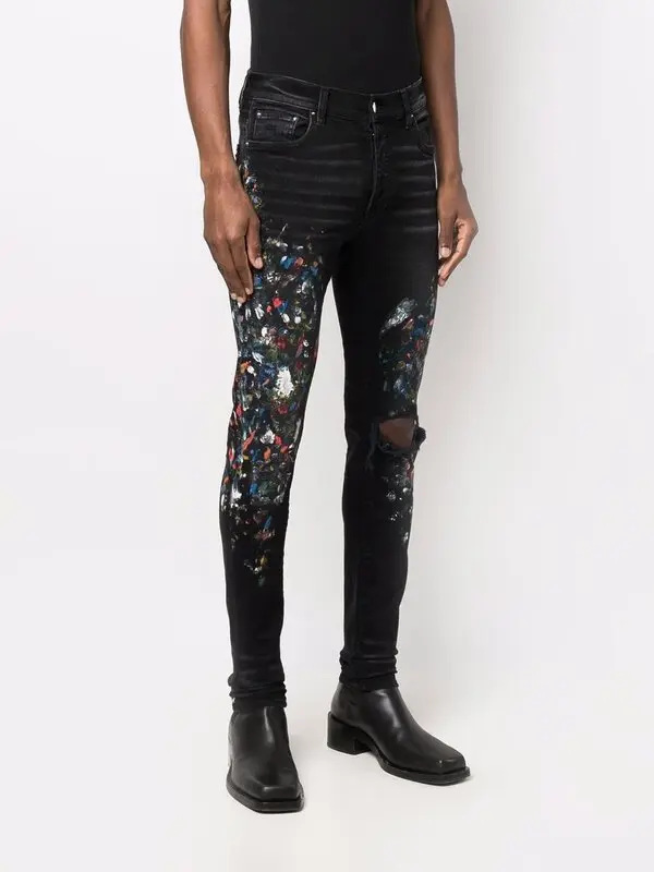 Amiri Paint Print Skinny Jeans