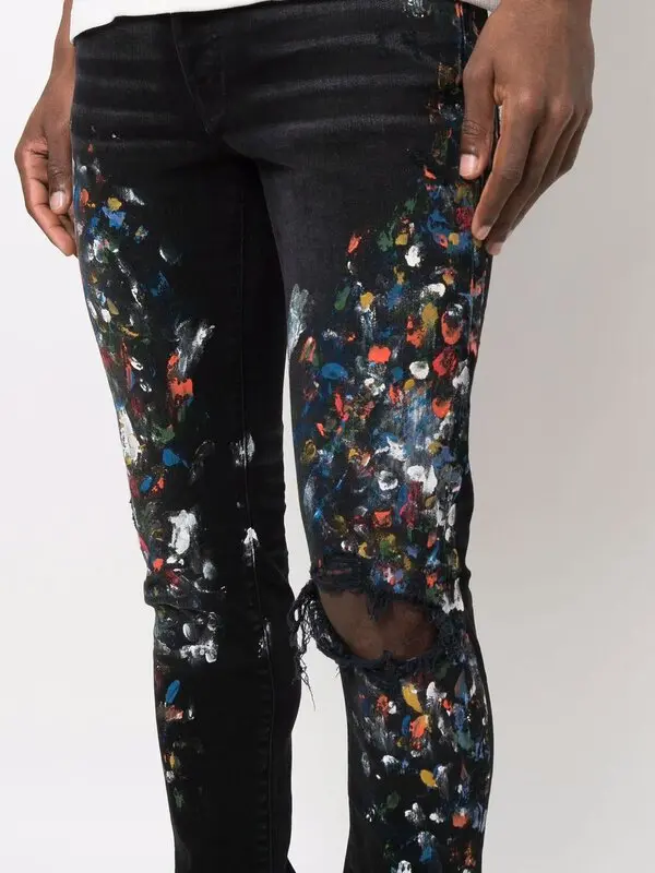 Amiri Paint Print Skinny Jeans