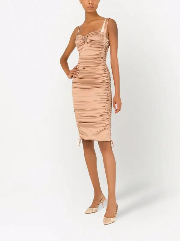 Dolce & Gabbana Ruched Mid-length Dress - Neutrals