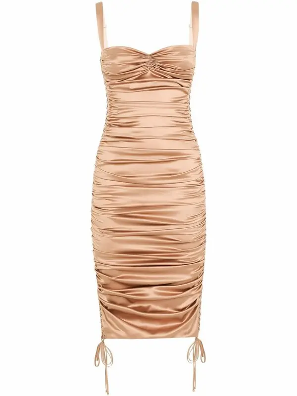 Dolce & Gabbana Ruched Mid-length Dress - Neutrals