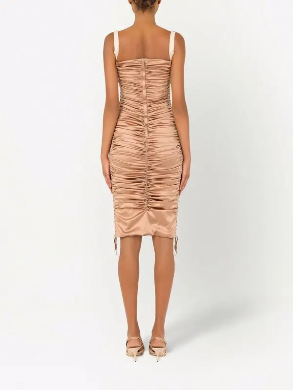 Dolce & Gabbana Ruched Mid-length Dress - Neutrals