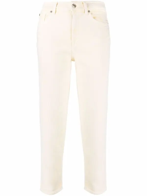 7 For All Mankind High-waisted Straight Jeans - Yellow