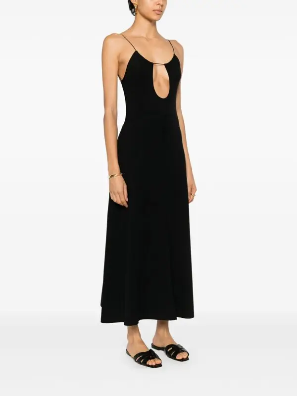 Saint Laurent Cut-out Midi Dress - Black