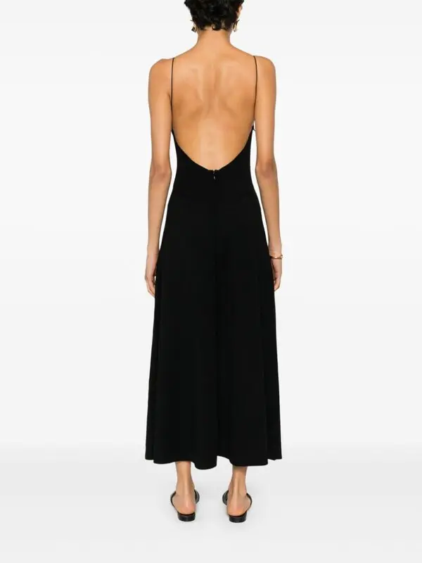 Saint Laurent Cut-out Midi Dress - Black