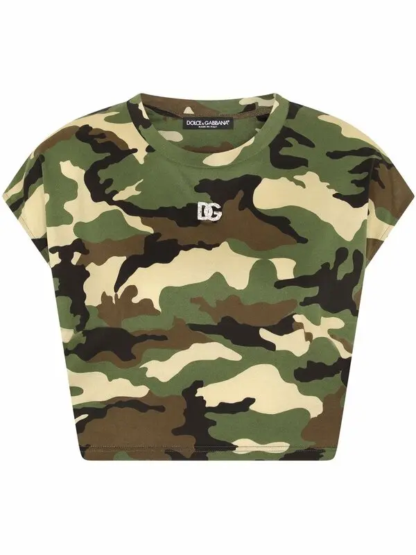 Dolce & Gabbana Camouflage-print Cropped T-shirt