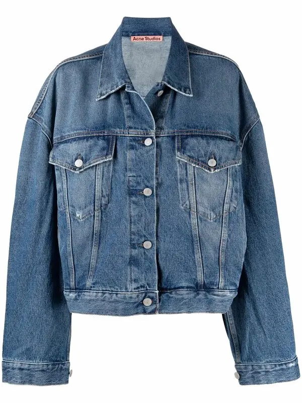Acne Studios Cropped Denim Trucker Jacket - Blue