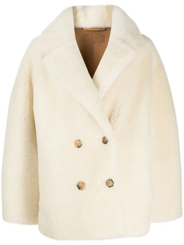 NILI LOTAN Structured Shearling Coat