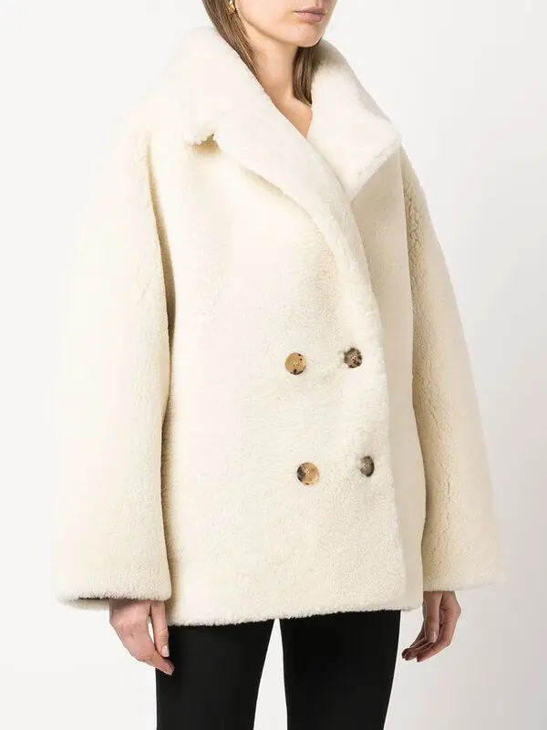 NILI LOTAN Structured Shearling Coat