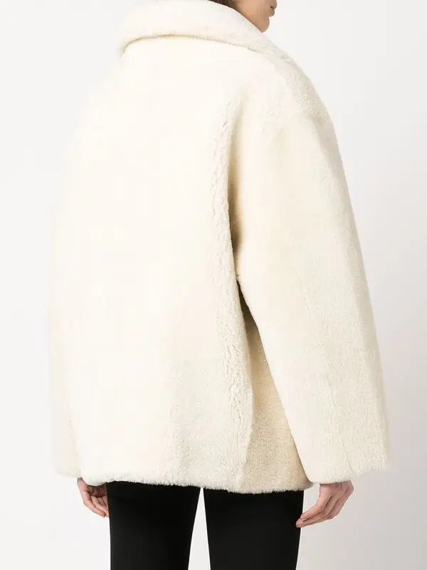 NILI LOTAN Structured Shearling Coat