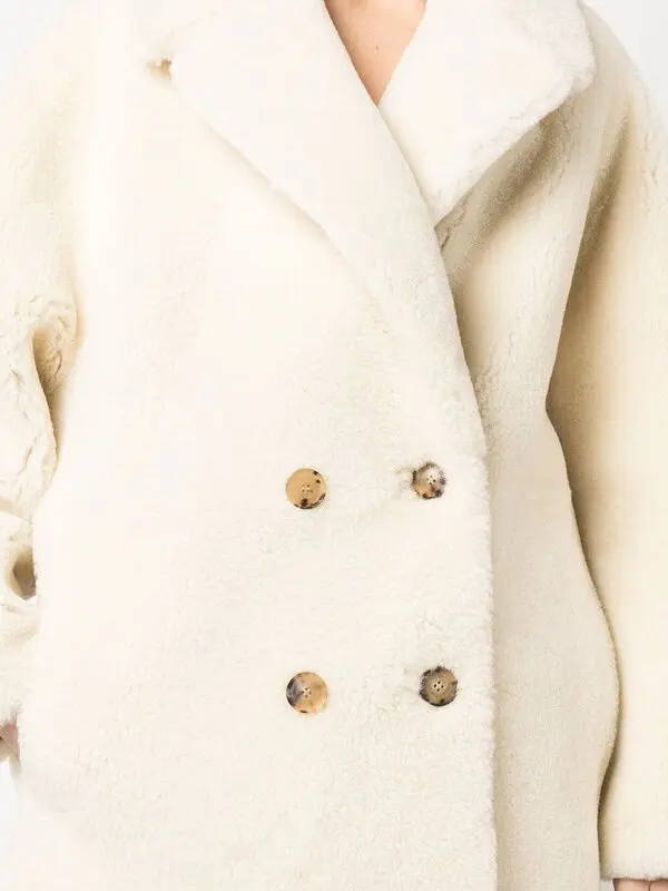 NILI LOTAN Structured Shearling Coat