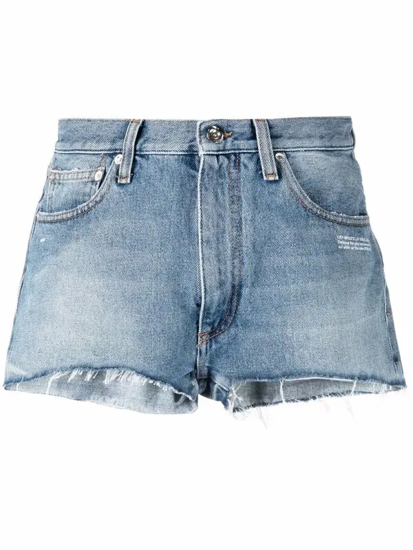 Off-White Logo-print Denim Shorts
