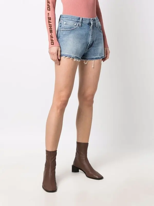 Off-White Logo-print Denim Shorts