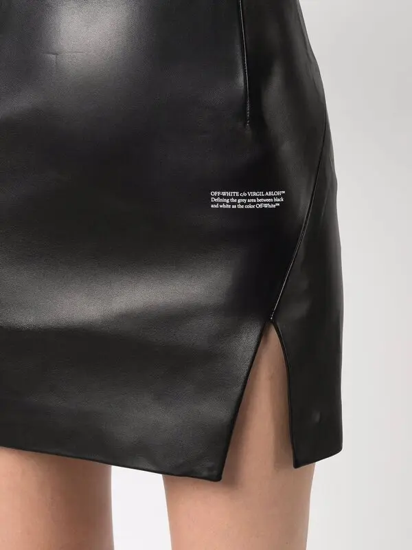Off-White High-waisted Leather Mini Skirt