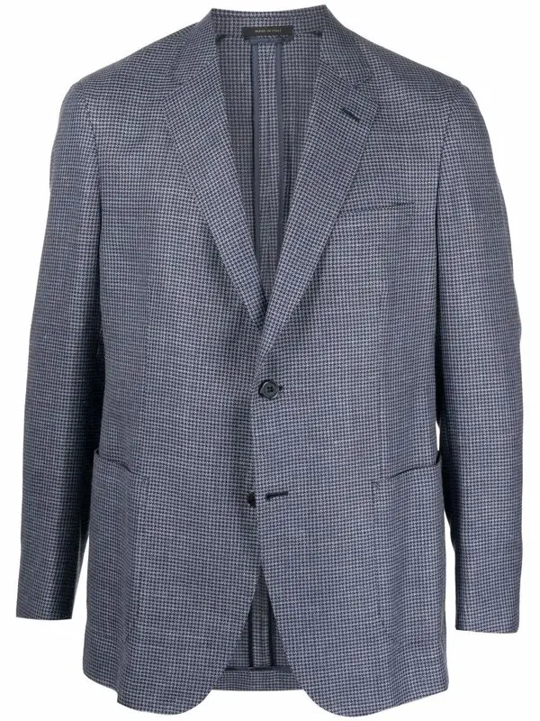 Brioni Houndstooth Single-breasted Blazer