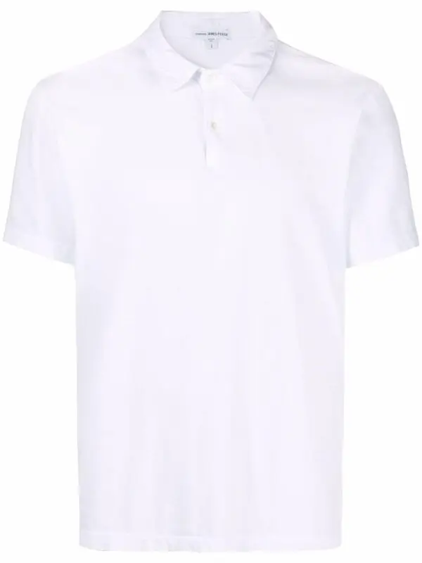 JAMES PERSE Short-sleeved Cotton Polo Shirt - White