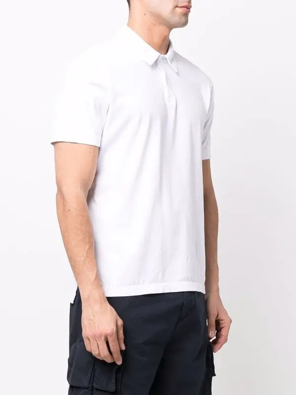 JAMES PERSE Short-sleeved Cotton Polo Shirt - White
