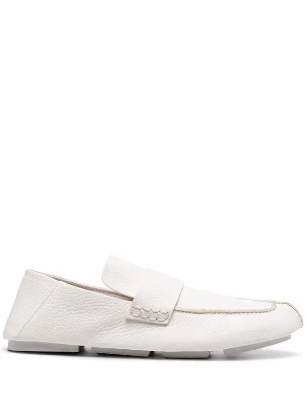 Marsèll Toddone Pebbled-leather Loafers - White