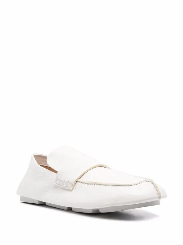 Marsèll Toddone Pebbled-leather Loafers - White