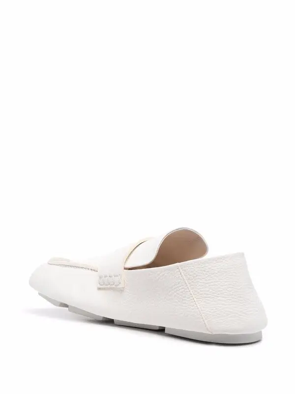 Marsèll Toddone Pebbled-leather Loafers - White