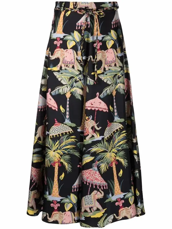 Red Valentino Mid-length Printed Silk Skirt
