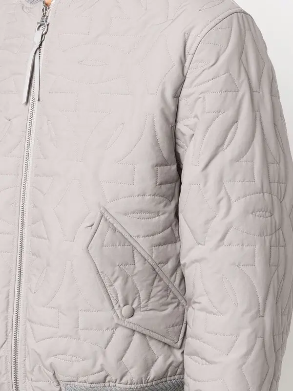FERRAGAMO Gancini-logo Bomber Jacket - Grey