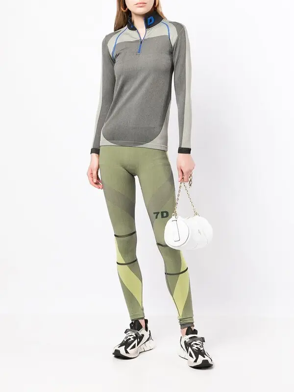 7 DAYS ACTIVE Half-zip Funnel Neck Top - Grey