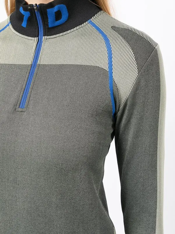 7 DAYS ACTIVE Half-zip Funnel Neck Top - Grey