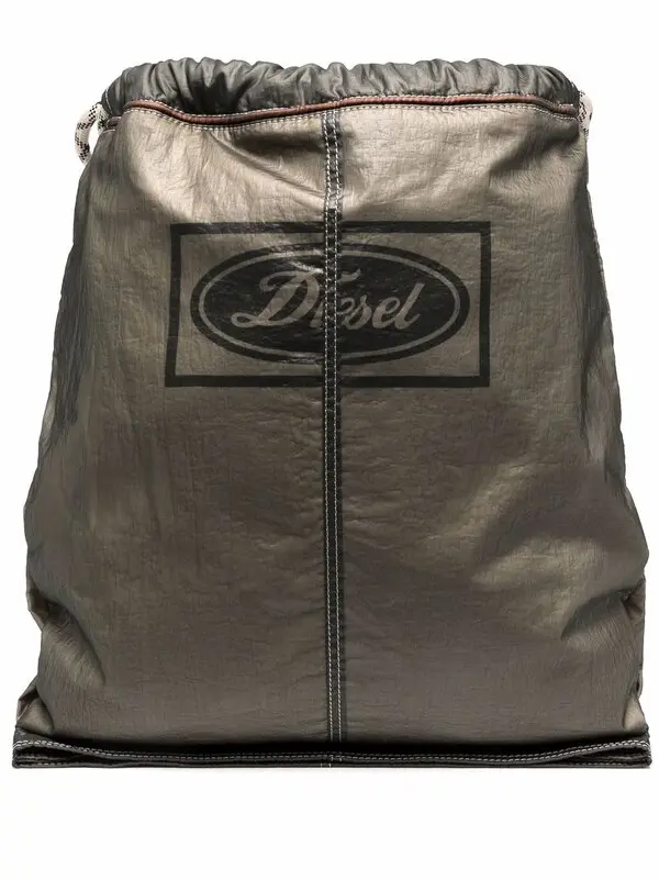 Diesel Logo-print Drawstring Backpack - Green