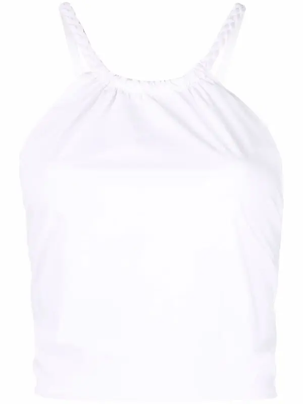 Red Valentino Lace-up Halterneck Top - White