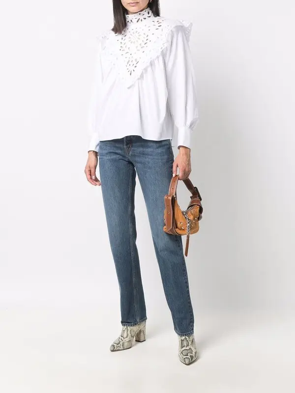 Chloé High-neck Broderie Anglaise Blouse