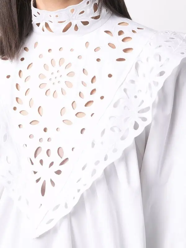 Chloé High-neck Broderie Anglaise Blouse