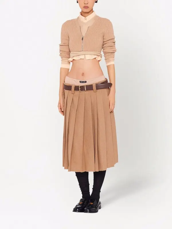 Miu Miu Fully-pleated Skirt - Neutrals