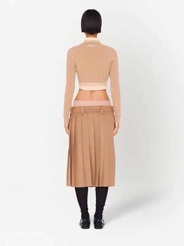 Miu Miu Fully-pleated Skirt - Neutrals