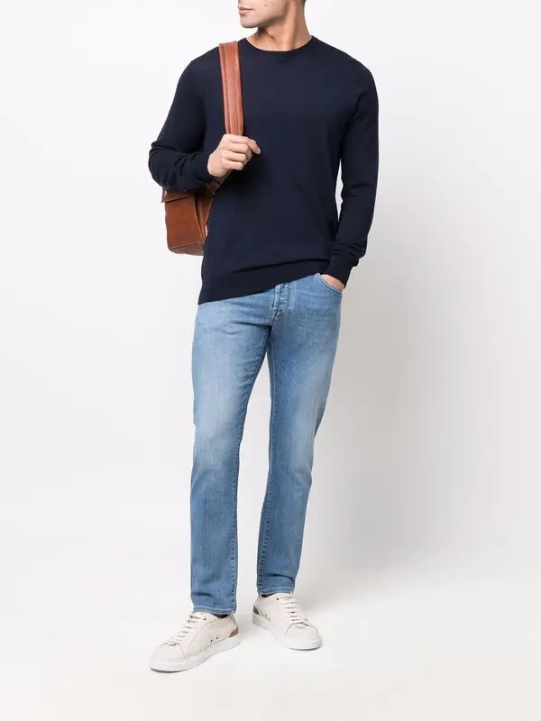 BALLANTYNE Crew-neck Knit Jumper - Blue