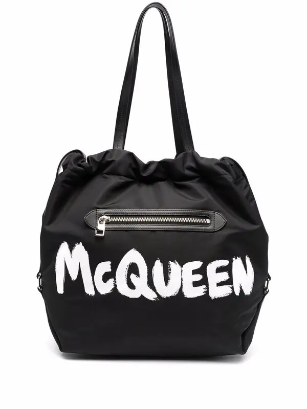 Alexander McQueen The Bundle Logo Tote Bag - Black