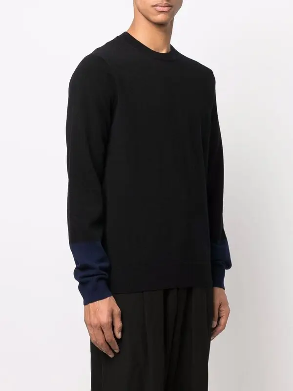 Comme Des Garçons Tonal Wool Jumper - Black
