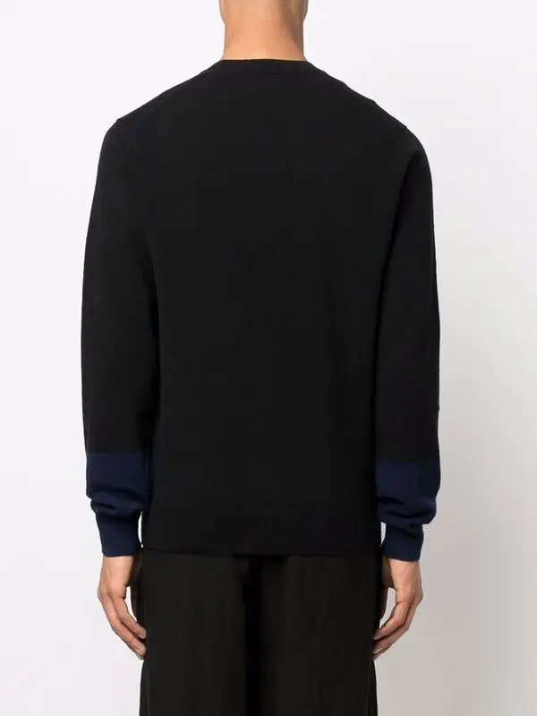 Comme Des Garçons Tonal Wool Jumper - Black