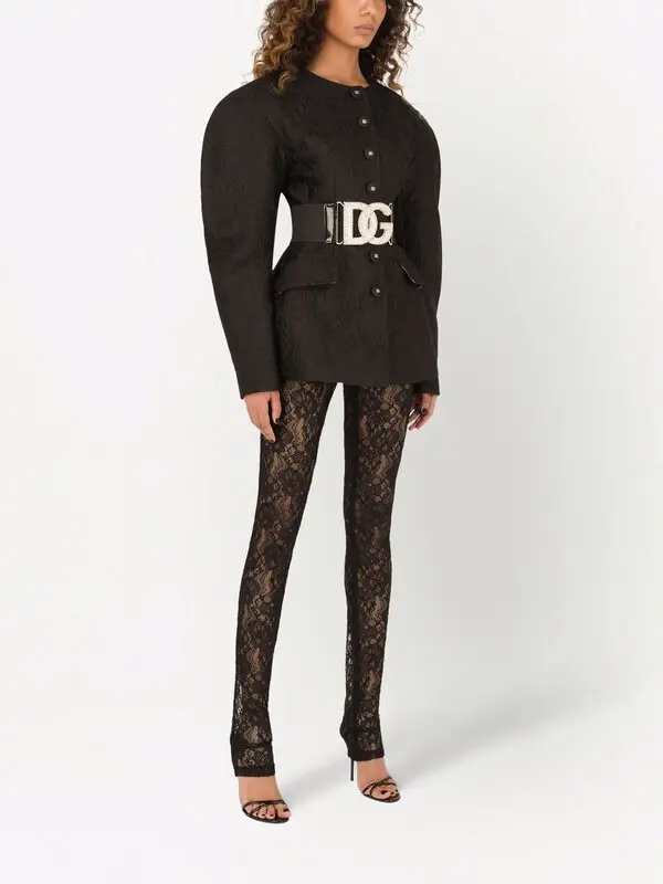 Dolce & Gabbana Floral-lace Slim-cut Leggings