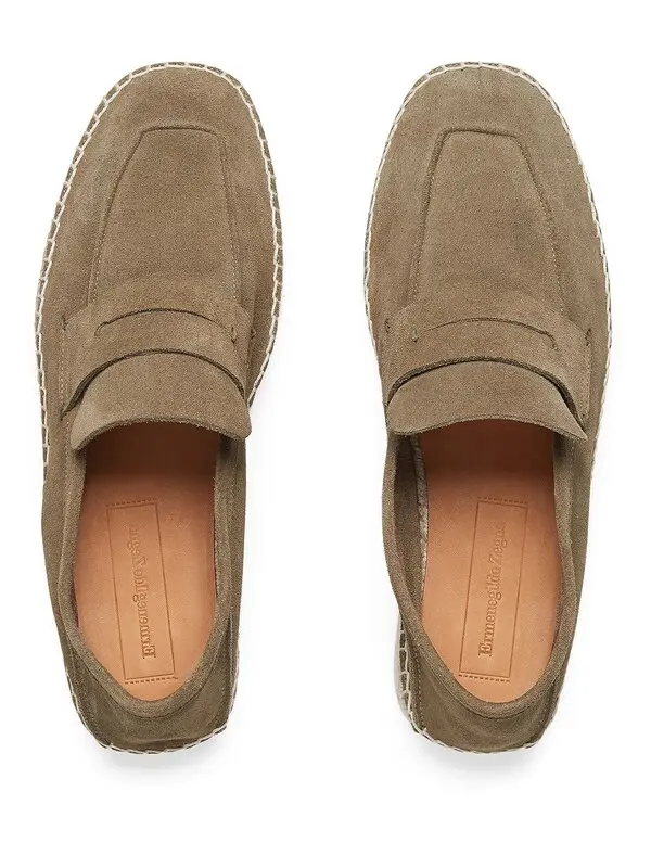 Zegna Suede Penny Espadrilles - Green | Editorialist display picture 1