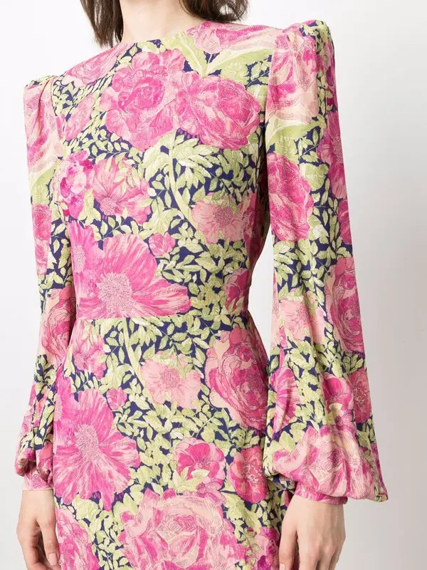 strapless open back dress Provence Bloom Tiered Midi Dress Floral Pink main image 1