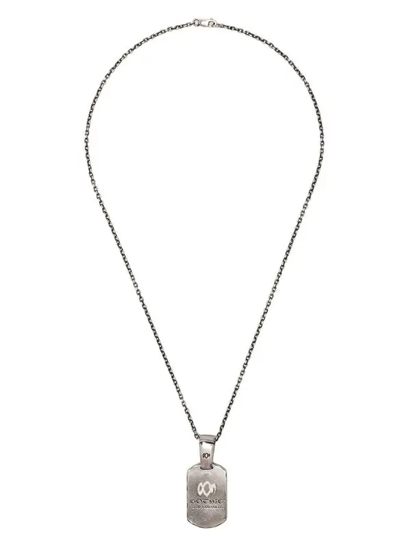 Yohji Yamamoto - Silver Gothic Dog Tag Chain Necklace –